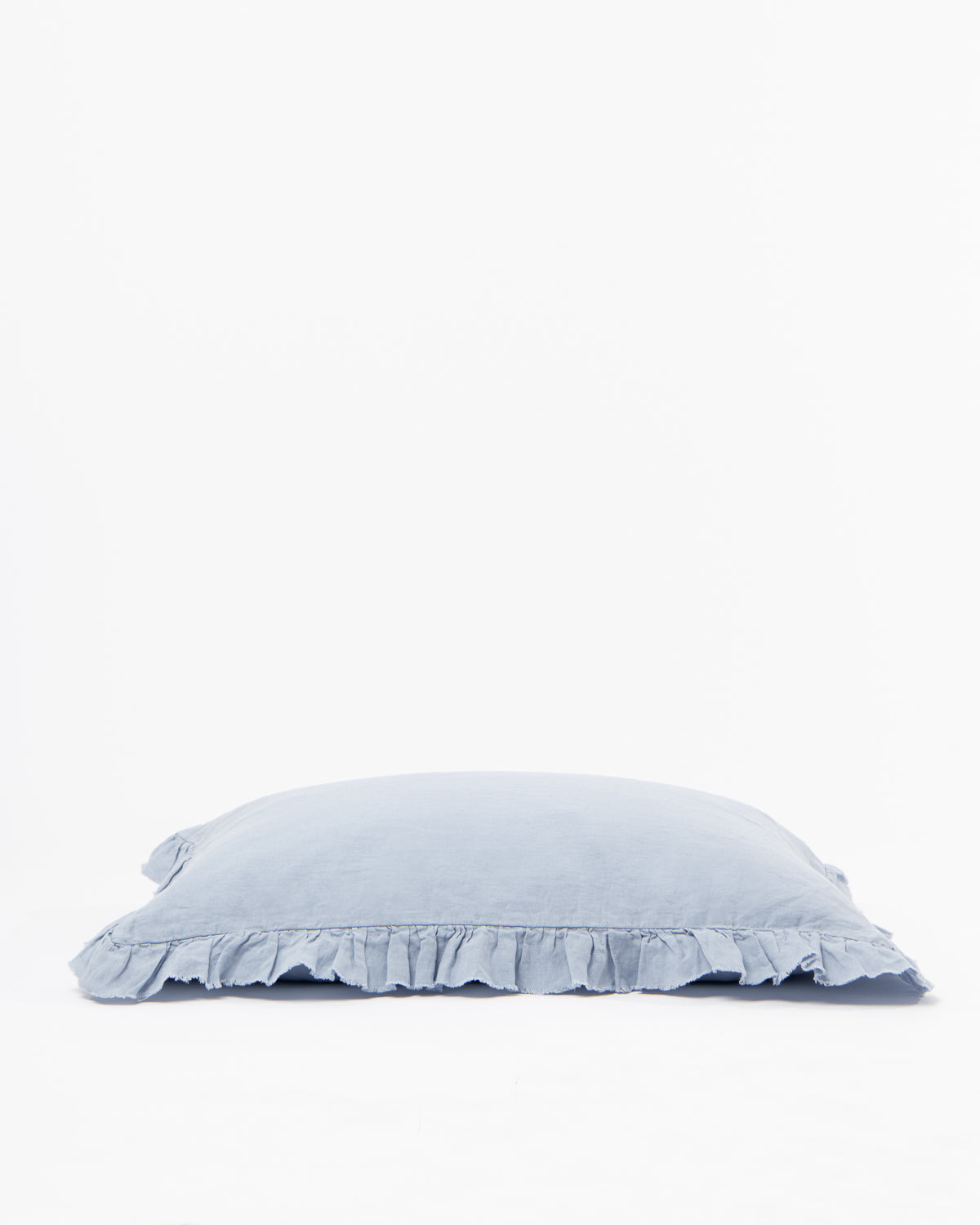 Light Blue Linen Sham With Frindges – Sauths